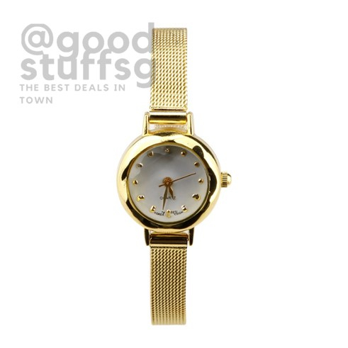 [SG FREE 🚚] Womens Golden Small Round Dial Wrist Watch Bracelet Analog ...