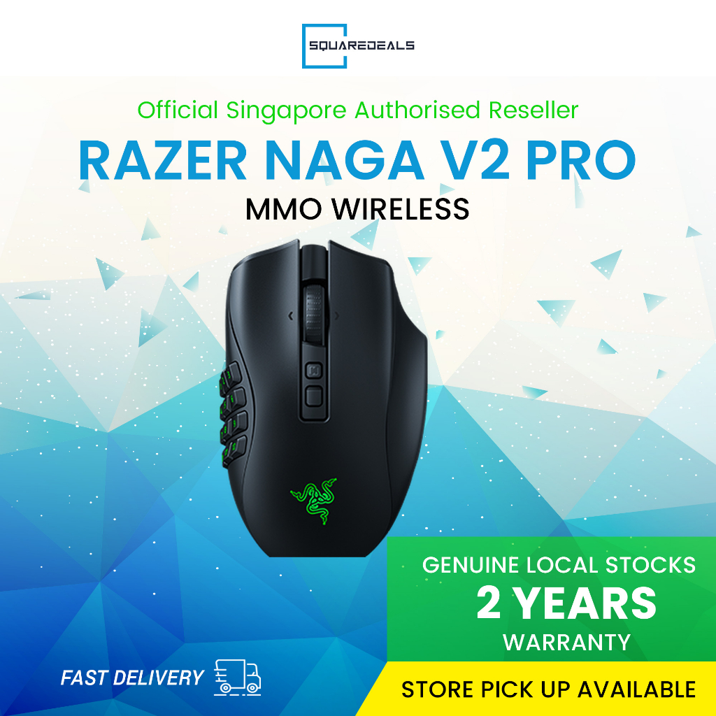 Razer Naga V2 Pro MMO Wireless Gaming Mouse with HyperScroll Pro Wheel ...