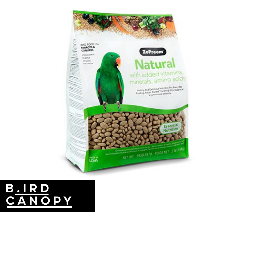 ZuPreem Natural Parrot & Conure Bird Food for African Greys, Senegals ...
