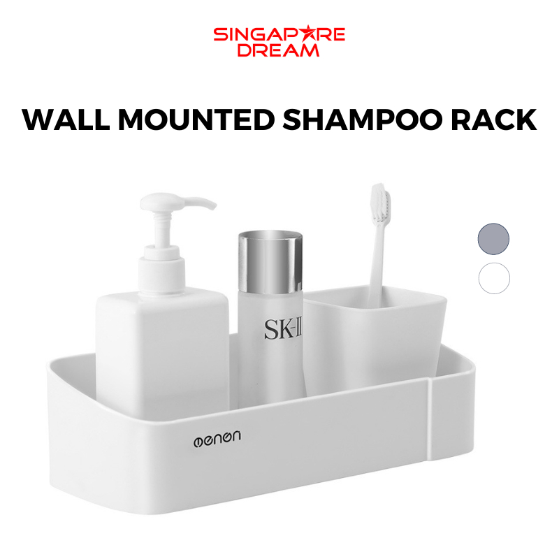 Bathroom Rack Shampoo Shelf Storage - Toilet Punch Free Wall Mount ...