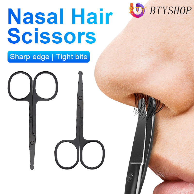 [SG Ready Stock] Nose Hair Scissors Stainless Steel Round Head Nose ...