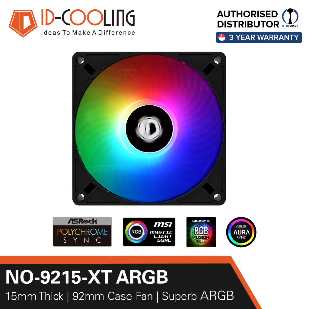 ID-COOLING NO 9215 XT, NO 9225 XT & RGB SLIM PWM ARGB Cooling Fan ...