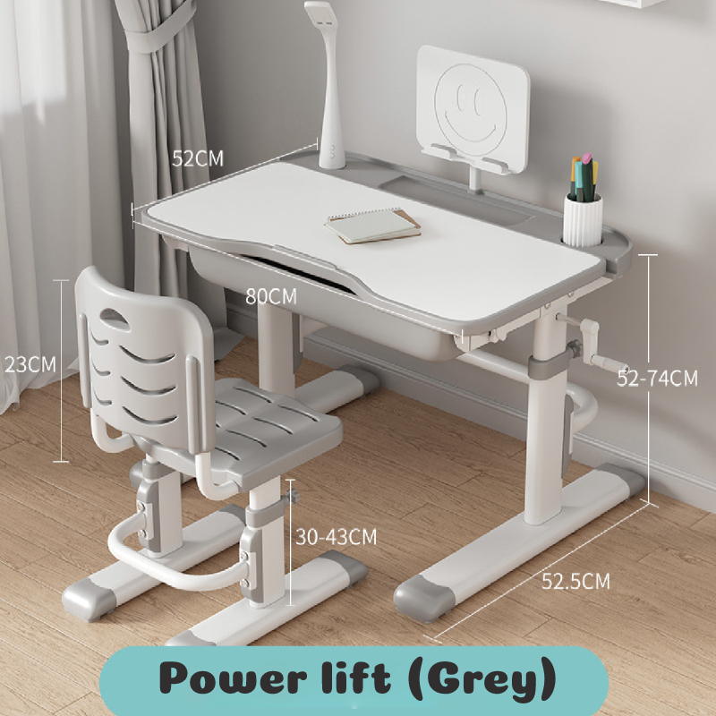 Chair Kids Desk Set and Height Adjustable Children Writing Functional ...