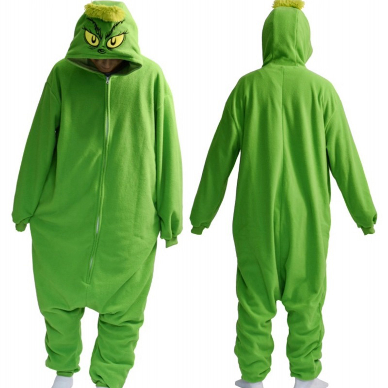 The Grinch Cartoon Character Overall Kigurumi Onesie Pajamas Sleepwear ...
