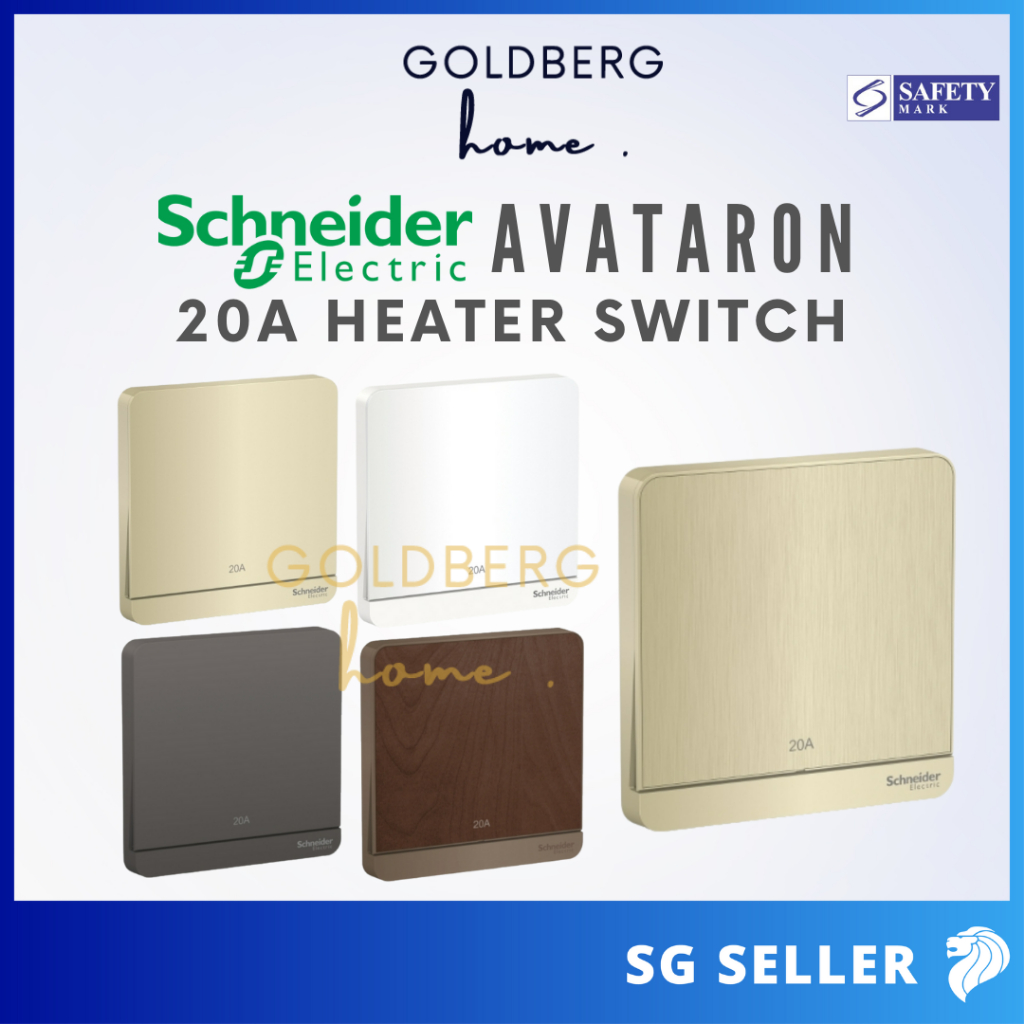 Schneider AvatarON 20A Heater Switch White Dark Grey Dark Wood Wine ...