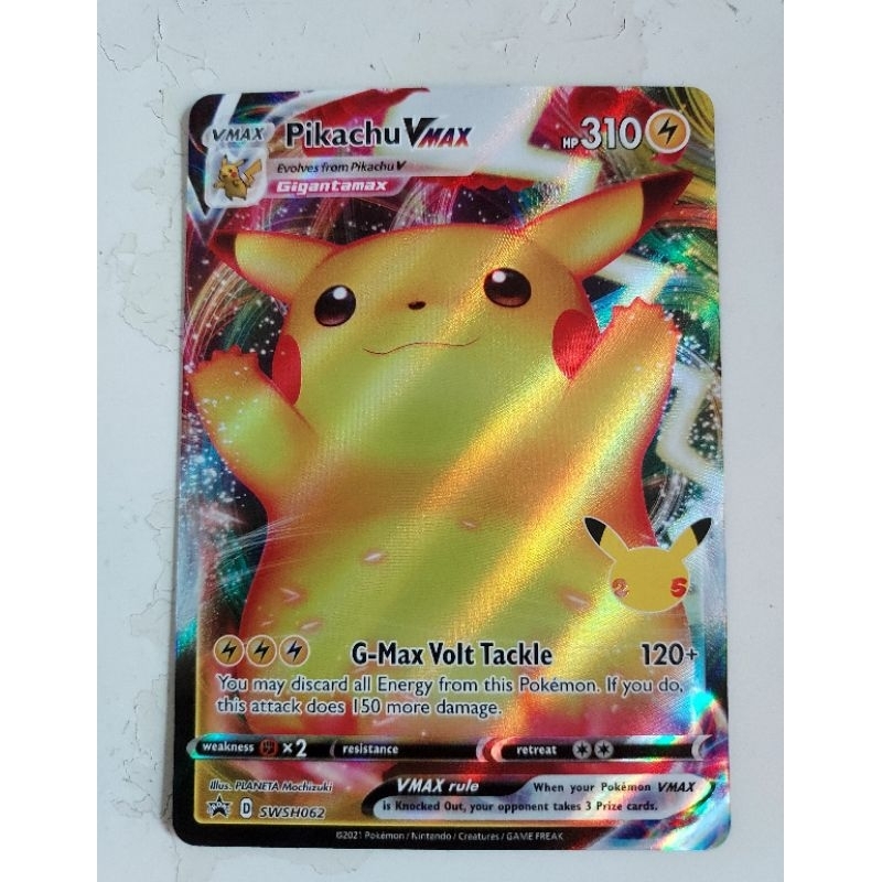 Pokemon swsh062 pikachu vmax promo celebration 25th anniversary card ...