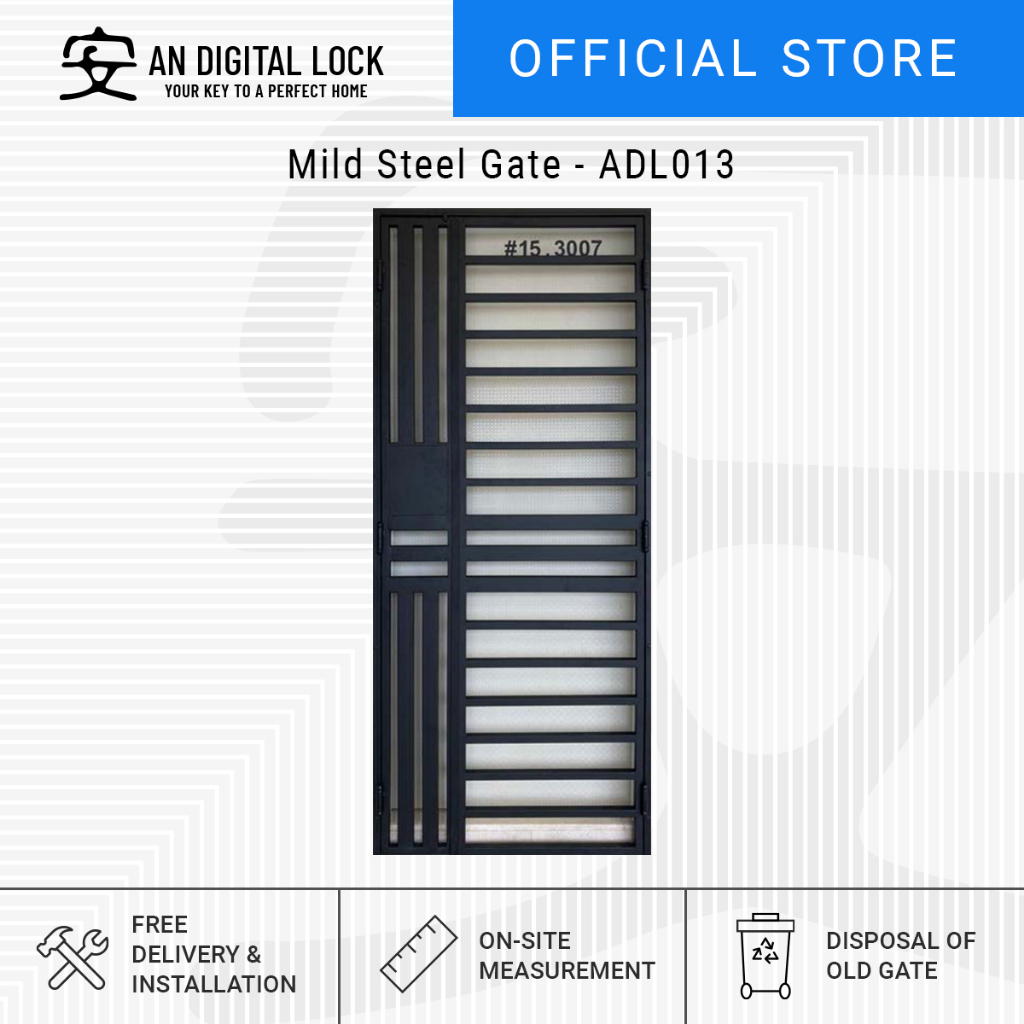 Mild Steel HDB Metal Gate (ADL013) | AN Digital Lock | Shopee Singapore