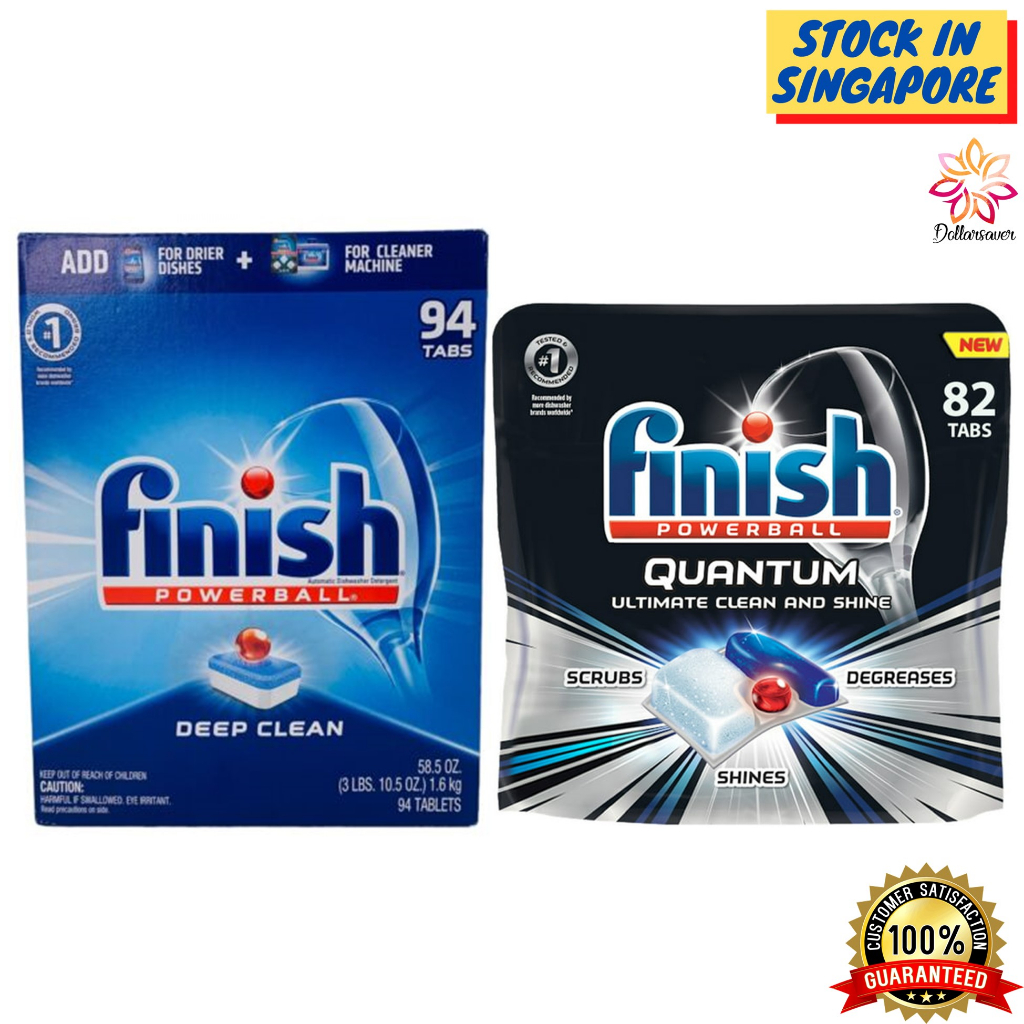 Finish Powerball Dishwasher Detergent Tablets Pods, Deep Clean, 94 Tabs ...