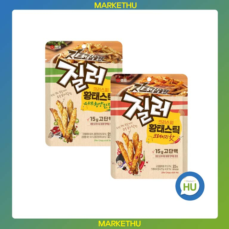 [SEMPIO]Ziler Crispy Dried Pollack Stick 25g 2 Taste Spicy Hot, Sweet ...