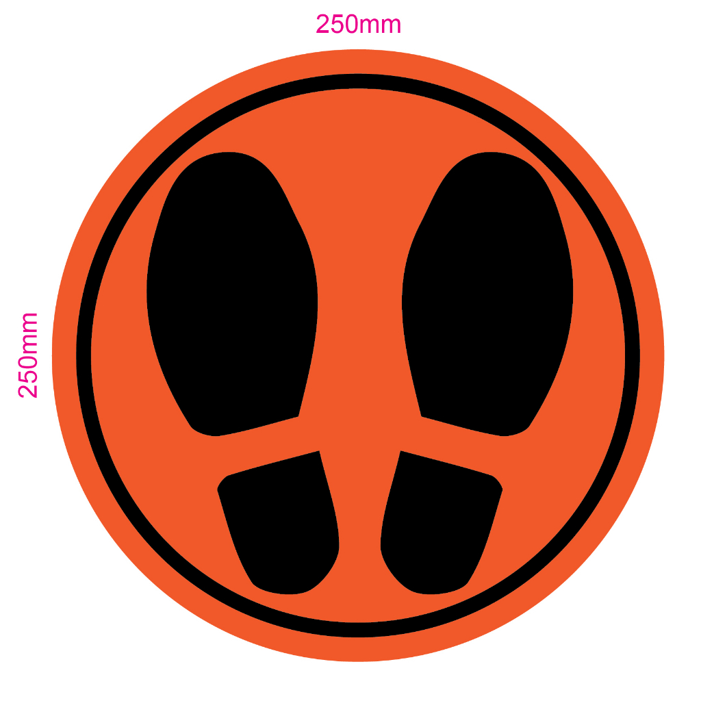 Footprint Floor Sticker For Safety - ( 25cm Diameter ) | Shopee Singapore