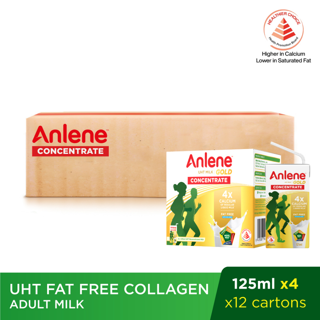 [Carton of 12] ANLENE Gold UHT Concentrate - Fat Free with Collagen (4 ...