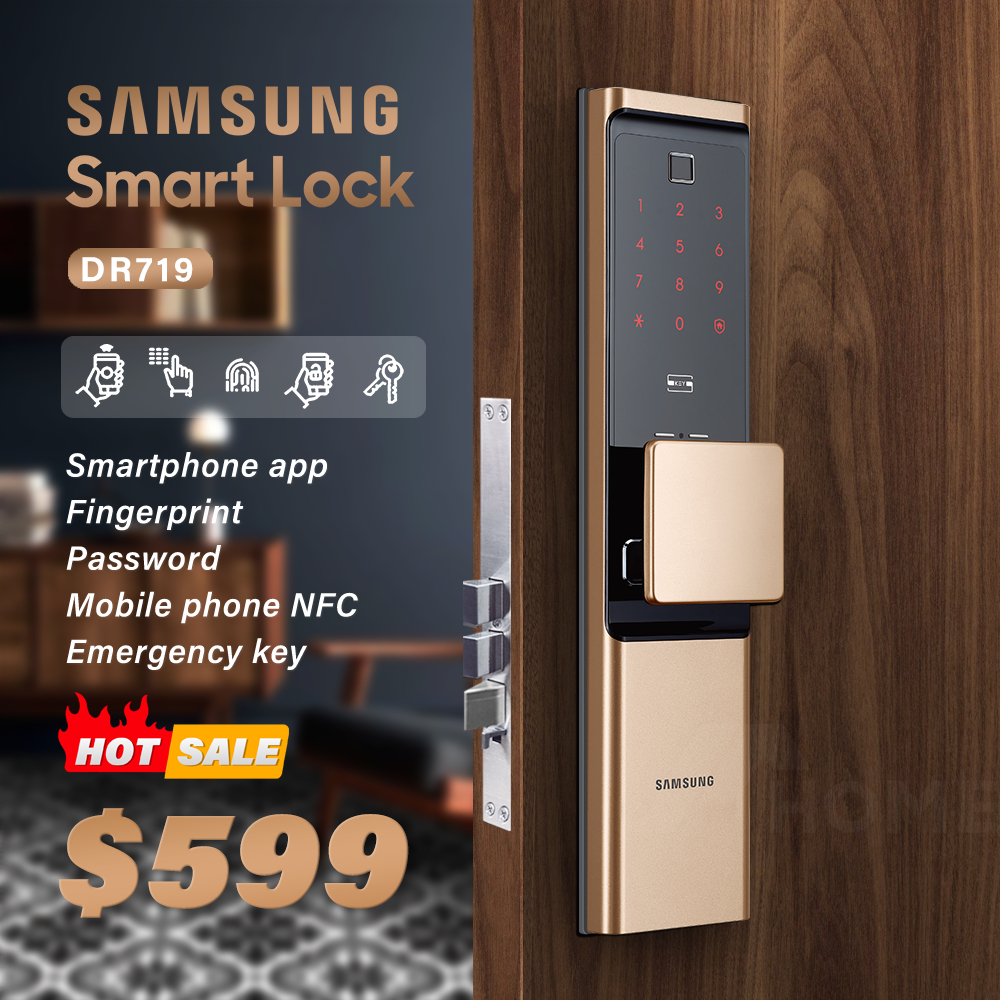 SHP DR708 DR719 WIFI IOT SAMSUNG DIGITAL DOOR LOCK Remote unlock/fingerprints/Password/Cards ...
