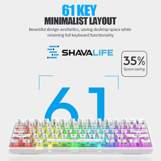 Transparent Wireless Keyboard Bluetooth Mechanical 61 Keys Keyboard for ...