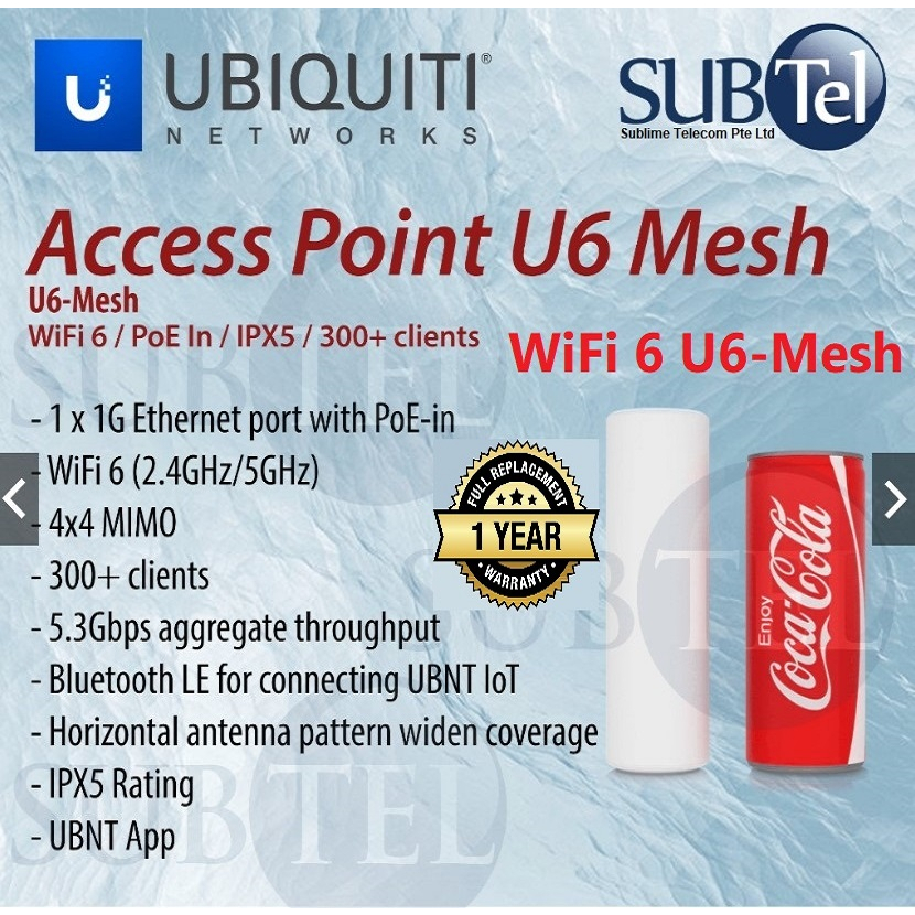U6-MESH Ubiquiti UniFi WiFi 6 Mesh AP. The WiFI6 Access Point Version ...