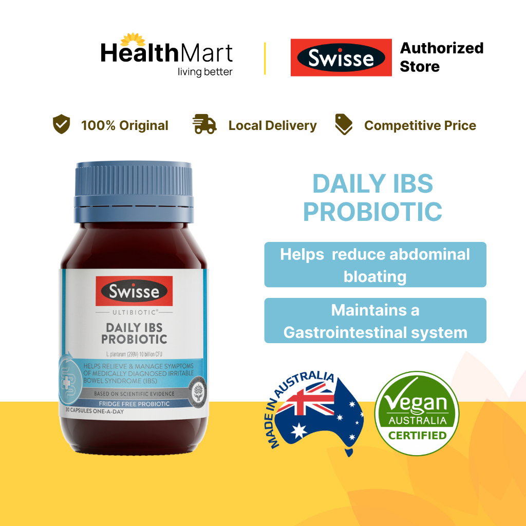 [SG] Swisse Ultibiotic Daily IBS Probiotic 30 Capsules (Vegan-friendly ...