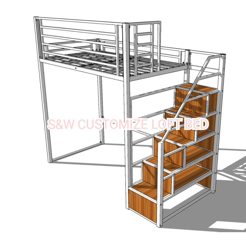 Loft bed customize/loftbed customize onsite+3D desin service | Shopee ...