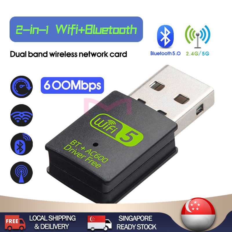 [ SG Ready Stock] USB Wireless Wifi/Bluetooth Adapter 600Mbps Wifi ...