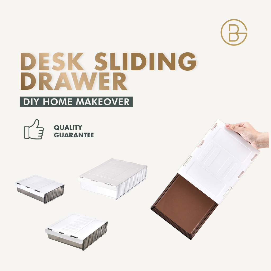 Sliding Under Desk Drawer Storage Hidden Storage Desktop Drawers Under ...