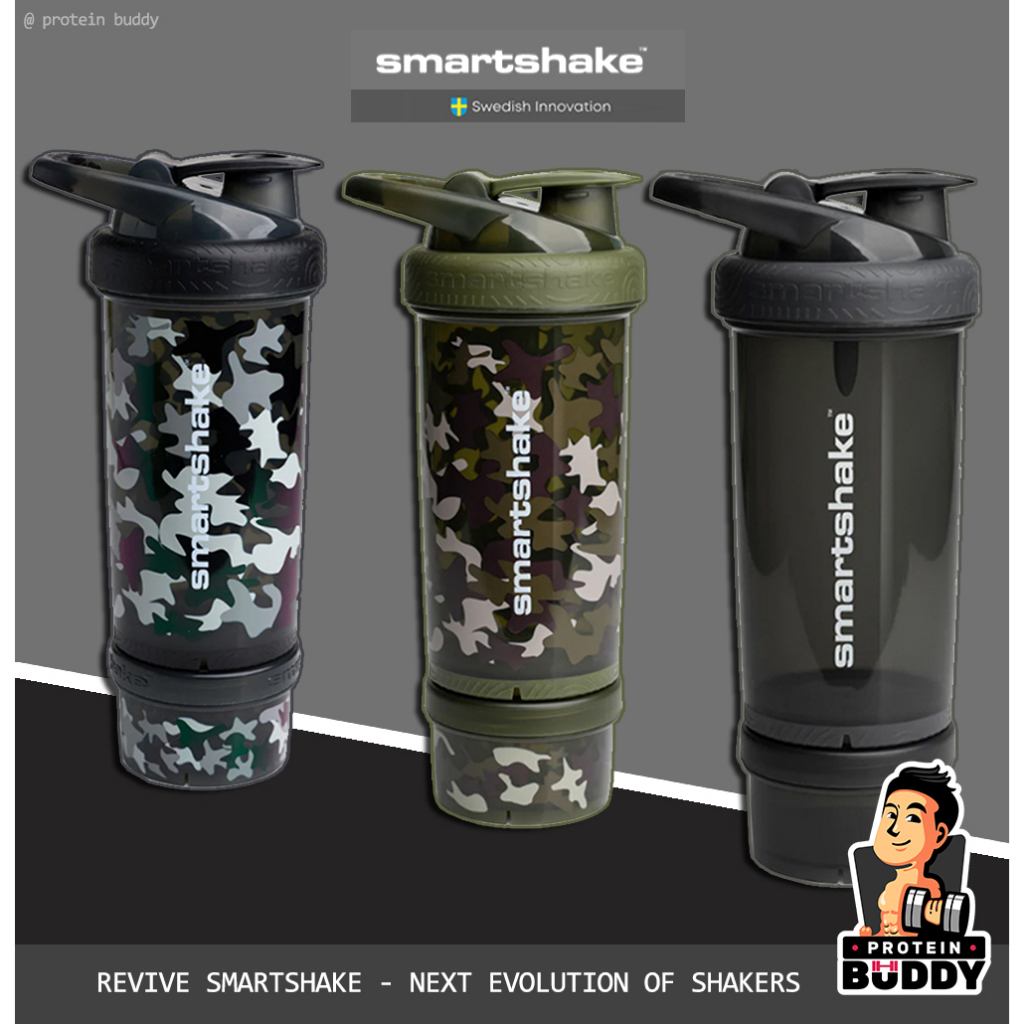 SMARTSHAKE Revive Protein Shaker 750ml Shaker Bottle w/ Detachable Storage Compartment | Shopee ...