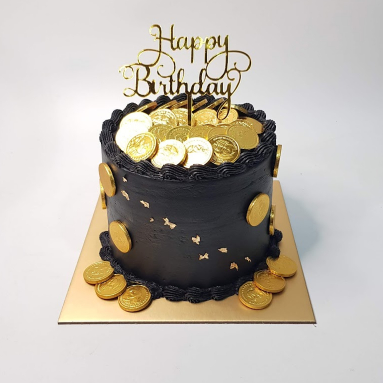 6inch Black Simple Money Pulling Cake | Shopee Singapore