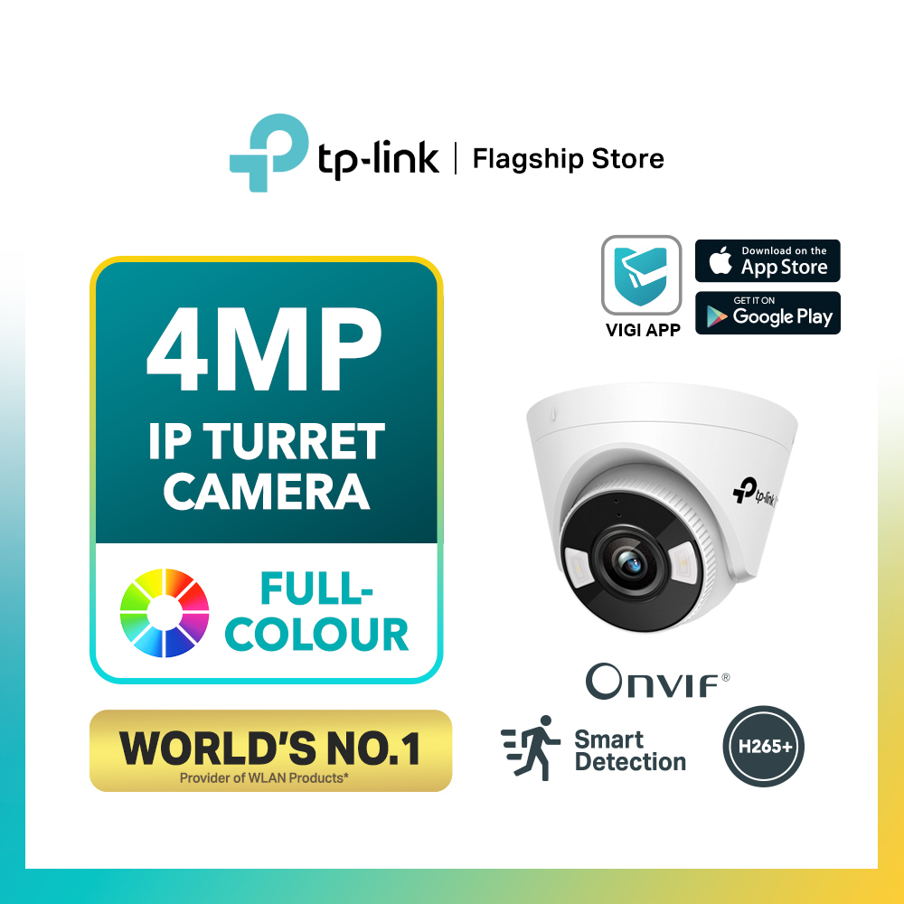 TP-Link VIGI C440 4MP Full-Color Turret Network CCTV IP Camera | Smart ...