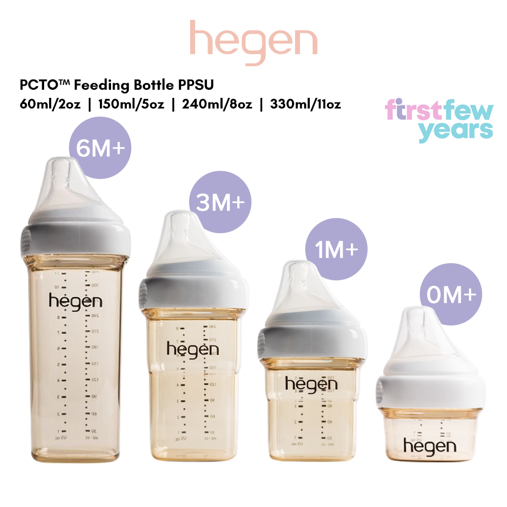 Hegen PCTO™ Feeding Bottle PPSU (4 Sizes: 60ml/2oz, 150ml/5oz, 240ml/8oz, 330ml/11oz) | Shopee ...