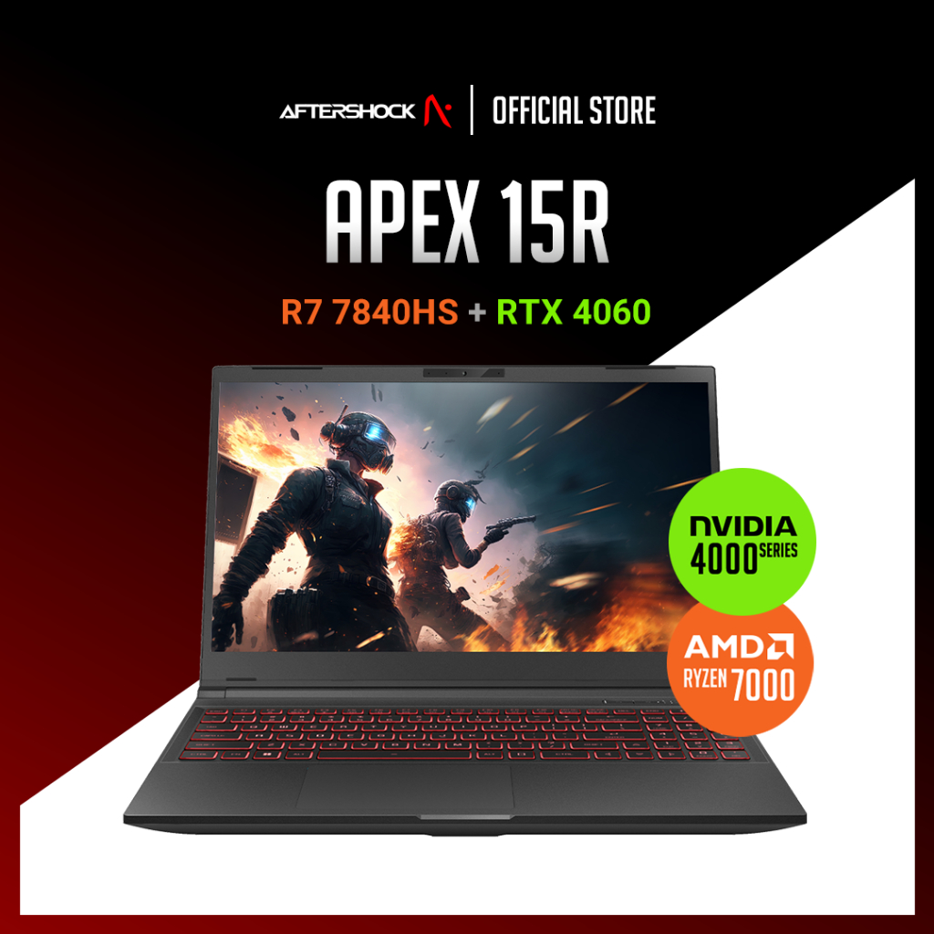 Apex 15R | R7 7840HS | RTX 4060 | 16GB RAM | 1TB SSD | AFTERSHOCK ...
