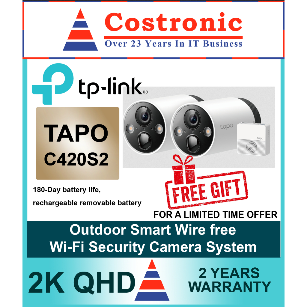 TP-Link Tapo C420S2 / S1/C420 /C400S2 battery powered smart wire-free ...