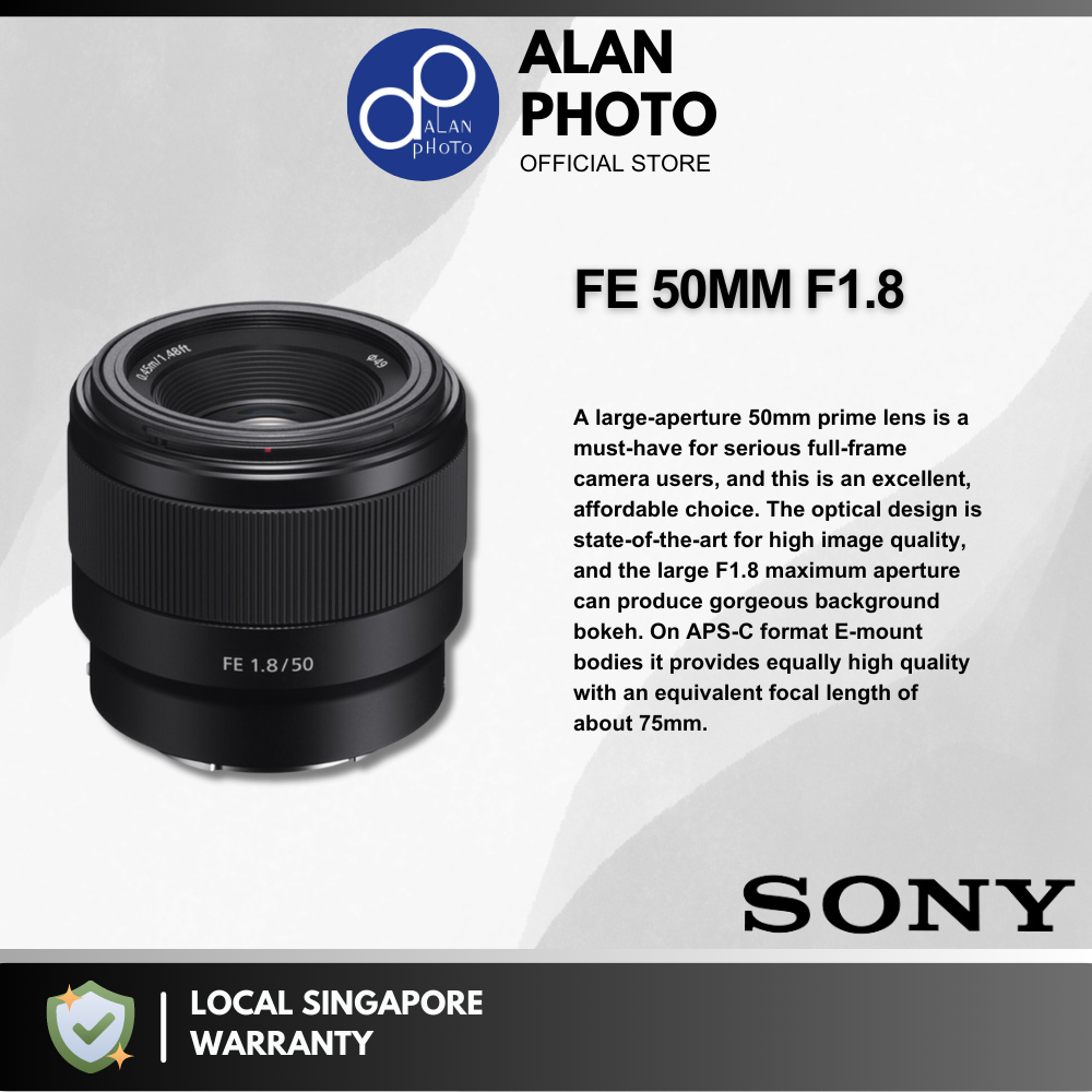 Sony FE 50mm F1.8 Lens For Sony FE [SEL50F18F] | Sony Singapore Warranty | Shopee Singapore