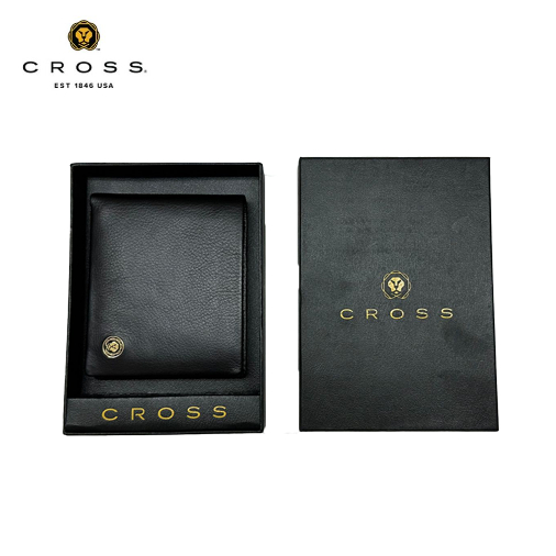 Cross Black Wallet with Money Coin and Card Holder Compartment | Shopee ...