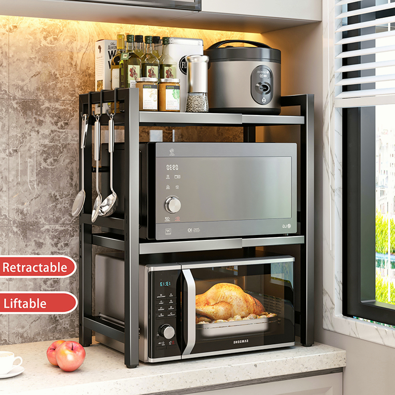 [Local stock] Kitchen Rack Microwave Rack Oven Rack Pot Rack Adjustable ...