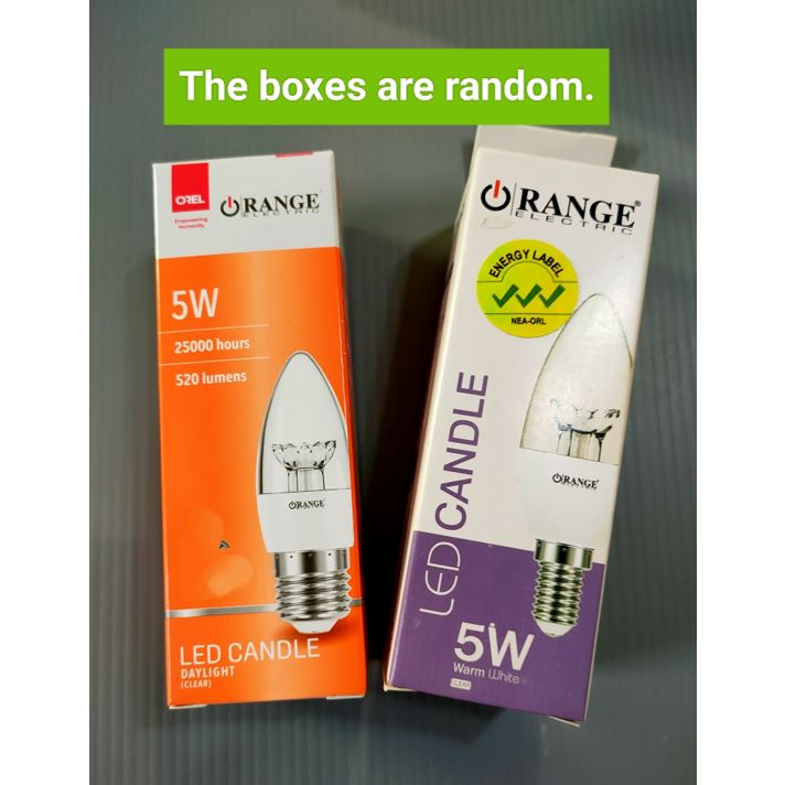 ORANGE E14 E27 LED Bulb 3 W 5W Day Light Warm White | Shopee Singapore
