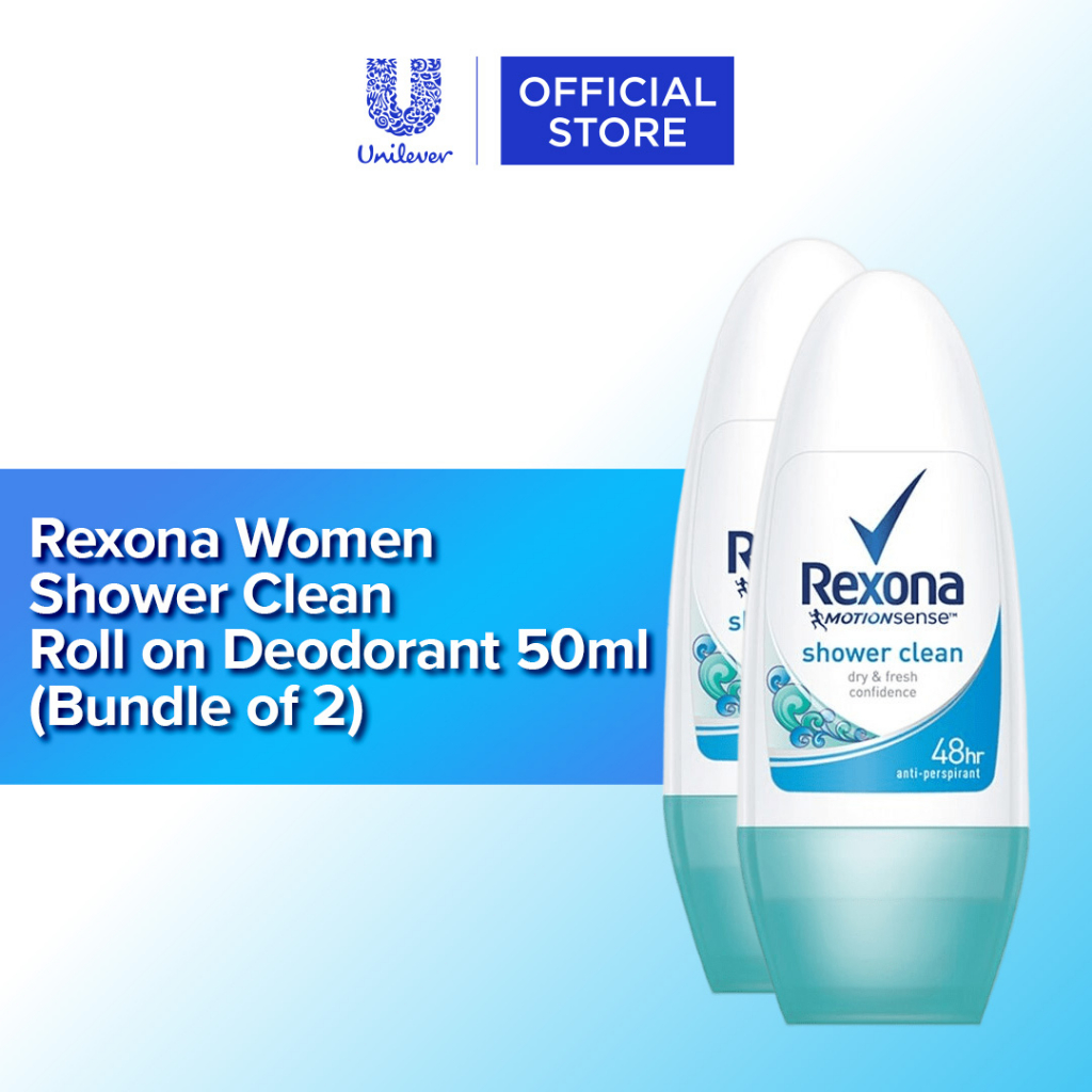 [Bundle of 2] Rexona Women Shower Clean Roll on Deodorant 45ml | Shopee Singapore