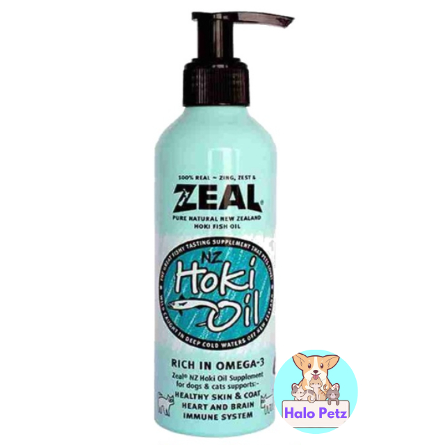 Zeal Pure Natural New Zealand Hoki Fish Oil Cat & Dog Supplement 225ml ...