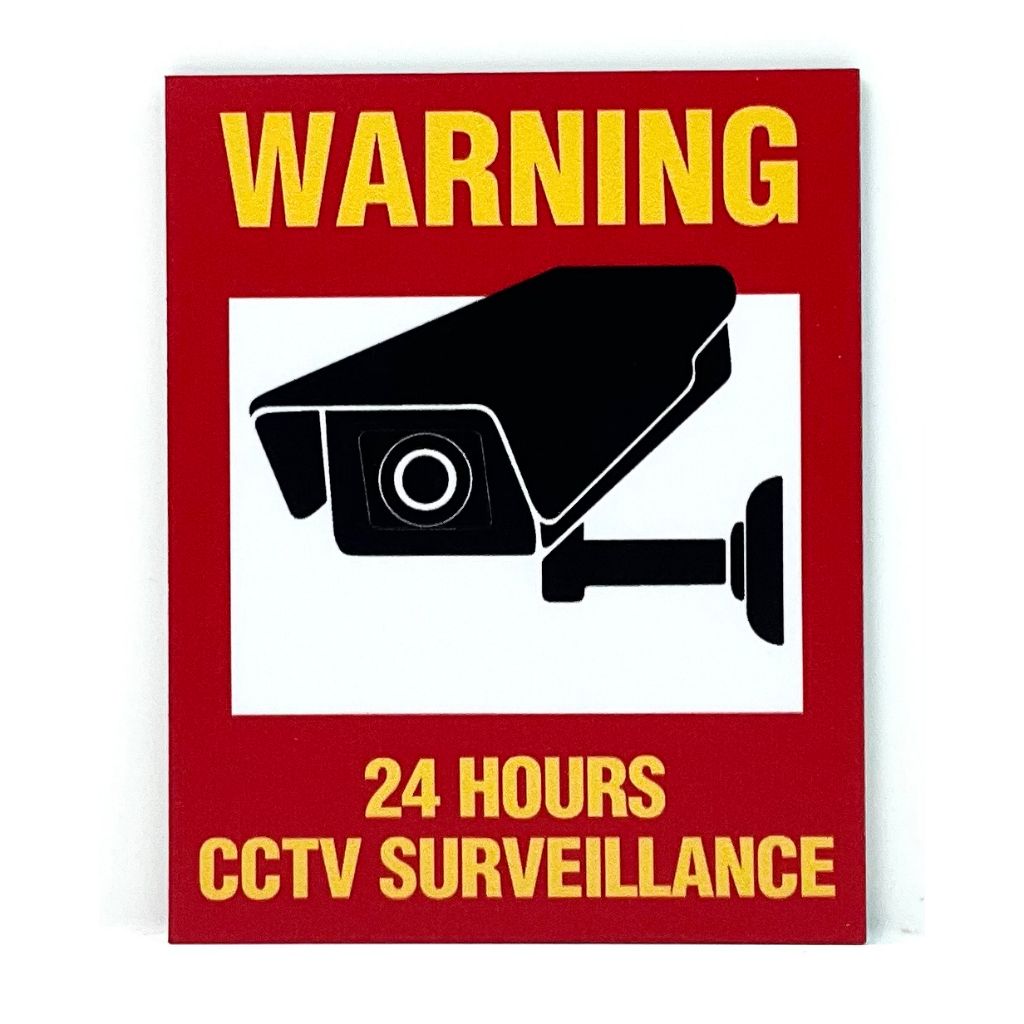 WARNING 24 HOURS CCTV SURVEILLANCE SIGN/SIGNAGE ( 80mm x 100mm ...