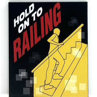 PLEASE HOLD ON TO RAILING SIGNAGE ( 80mm x 100mm ) | Shopee Singapore