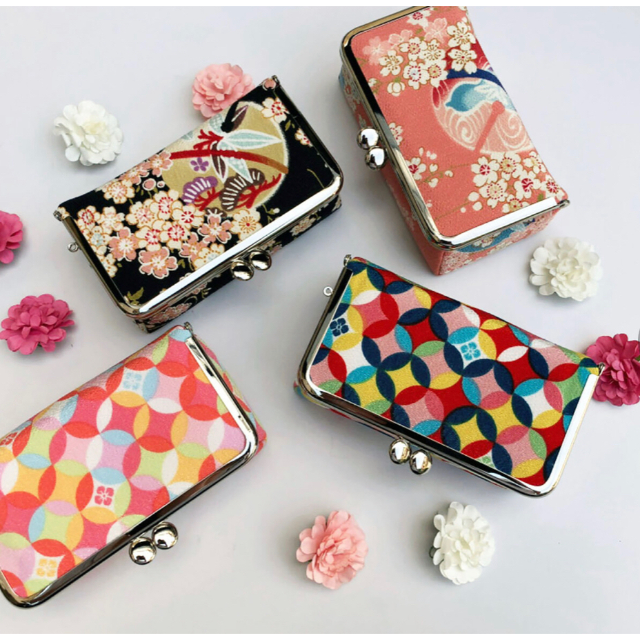 Kyoto B-andyu Cosmetic Pouch Gamaguchi with Mirror Birthday Gift ...