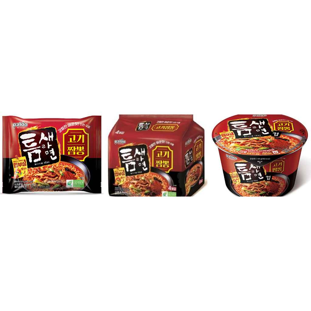 [Paldo] Teumsae Ramen Meat Jjamppong (Bag 120g x 1 / Bundle 120g x 4 ...