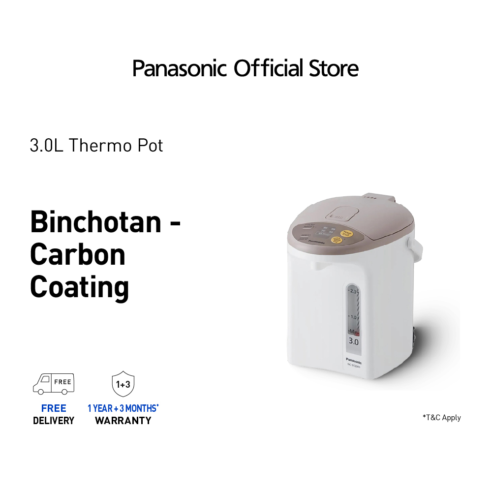 (Oct) Panasonic Electric Thermal Pot Airpot 3L NC-EG3000CSH - with 4 ...