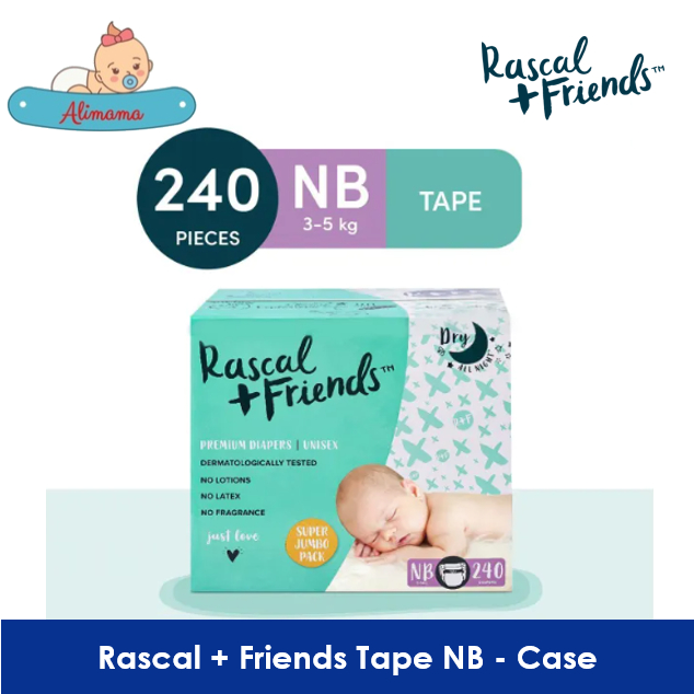 Rascal + Friends Tape Diapers Newborn - Case (3 Packs) | Shopee Singapore