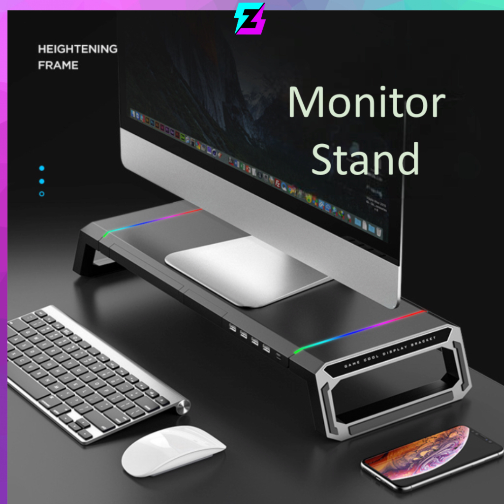[SG Ready Stock] Z Tech Monitor Stand Foldable Sides 4 USB Connectors ...