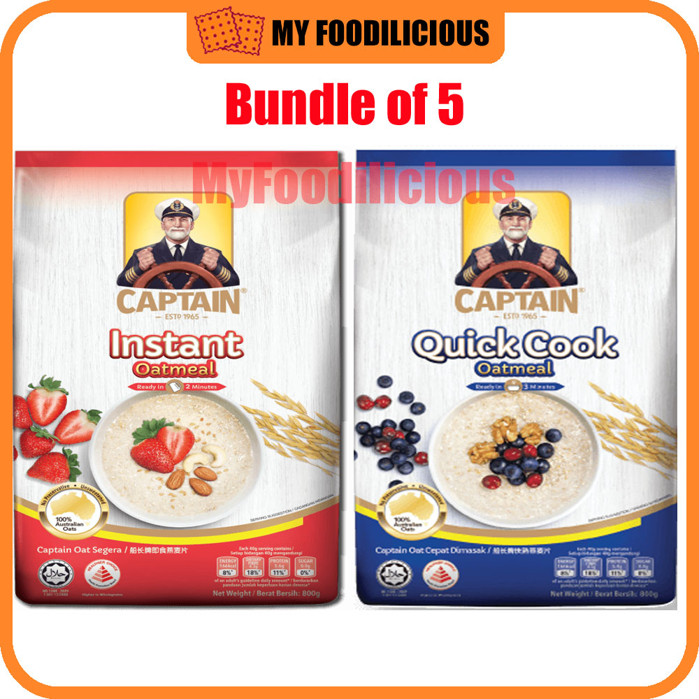 Captain Oats Instant / Quick Cook Oatmeal 800g | Shopee Singapore
