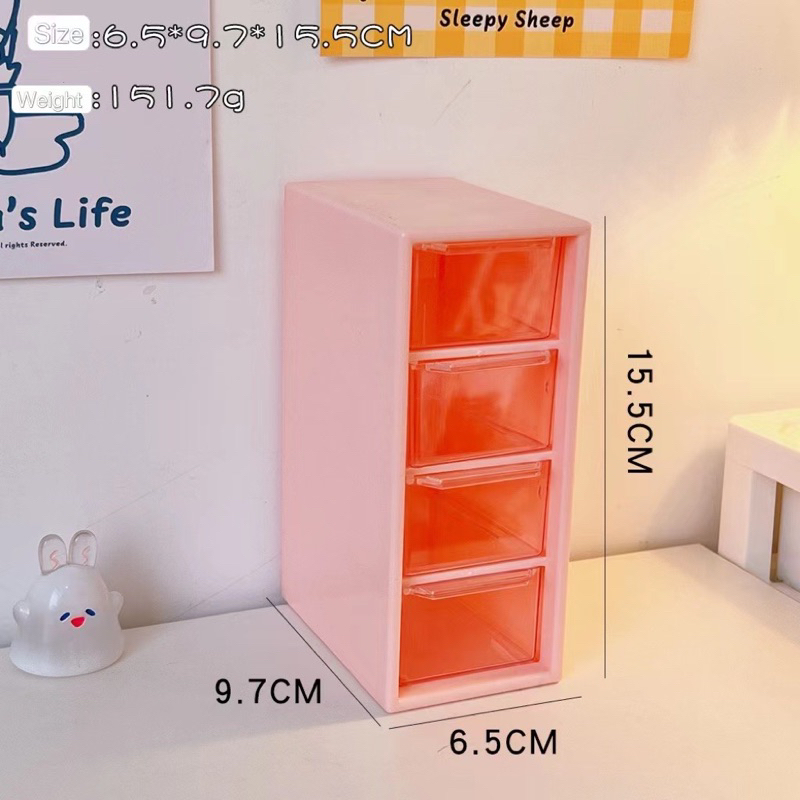 [K Plus🇸🇬] Mini Transparent Drawer Storage Box Office Desktop and ...