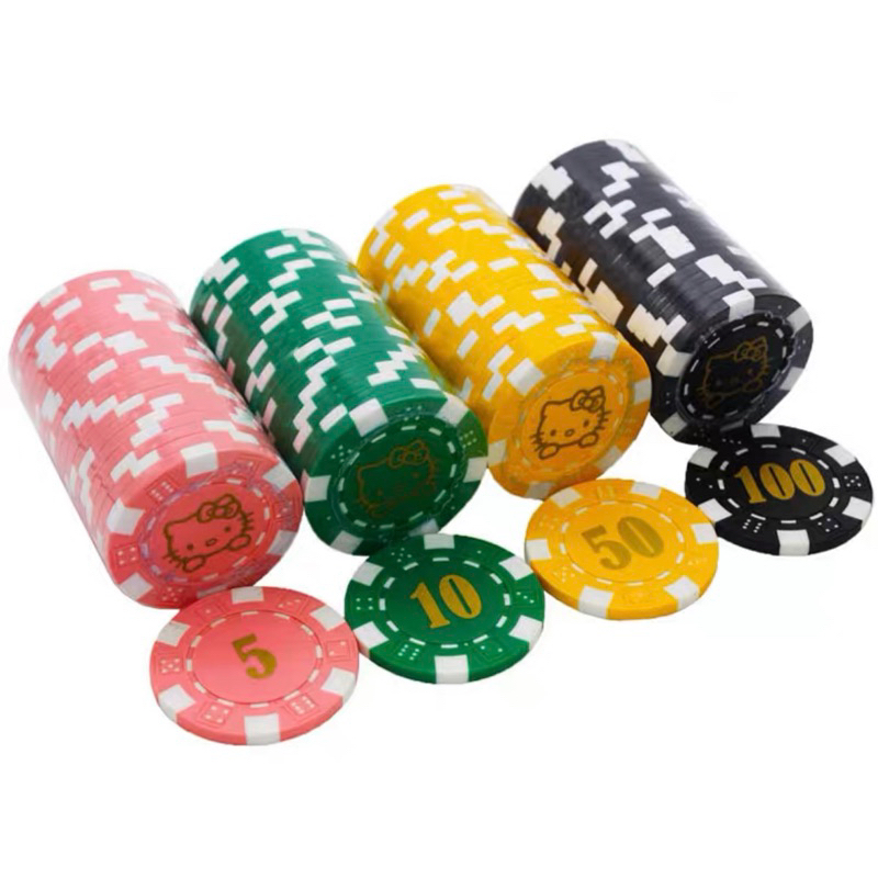 Mahjong Chips Hello Kitty 4 Values 20 Pieces Each Whole Set 80 Chips ...