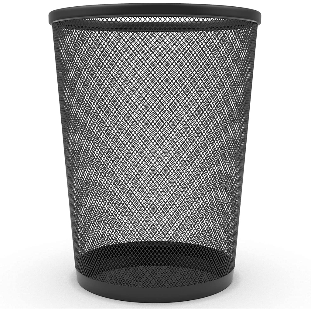 Home Essential Mesh Wastebasket Metal Wire Garbage Trash Can for Office ...