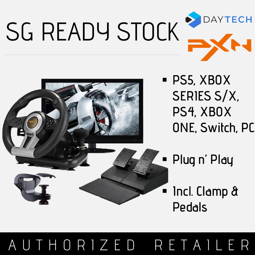 [SG Stock] PXN V3II V900 V9 V10 Gaming Steering Wheel for Racing on PS5 XBOX Series PC PS4 Xbox ...