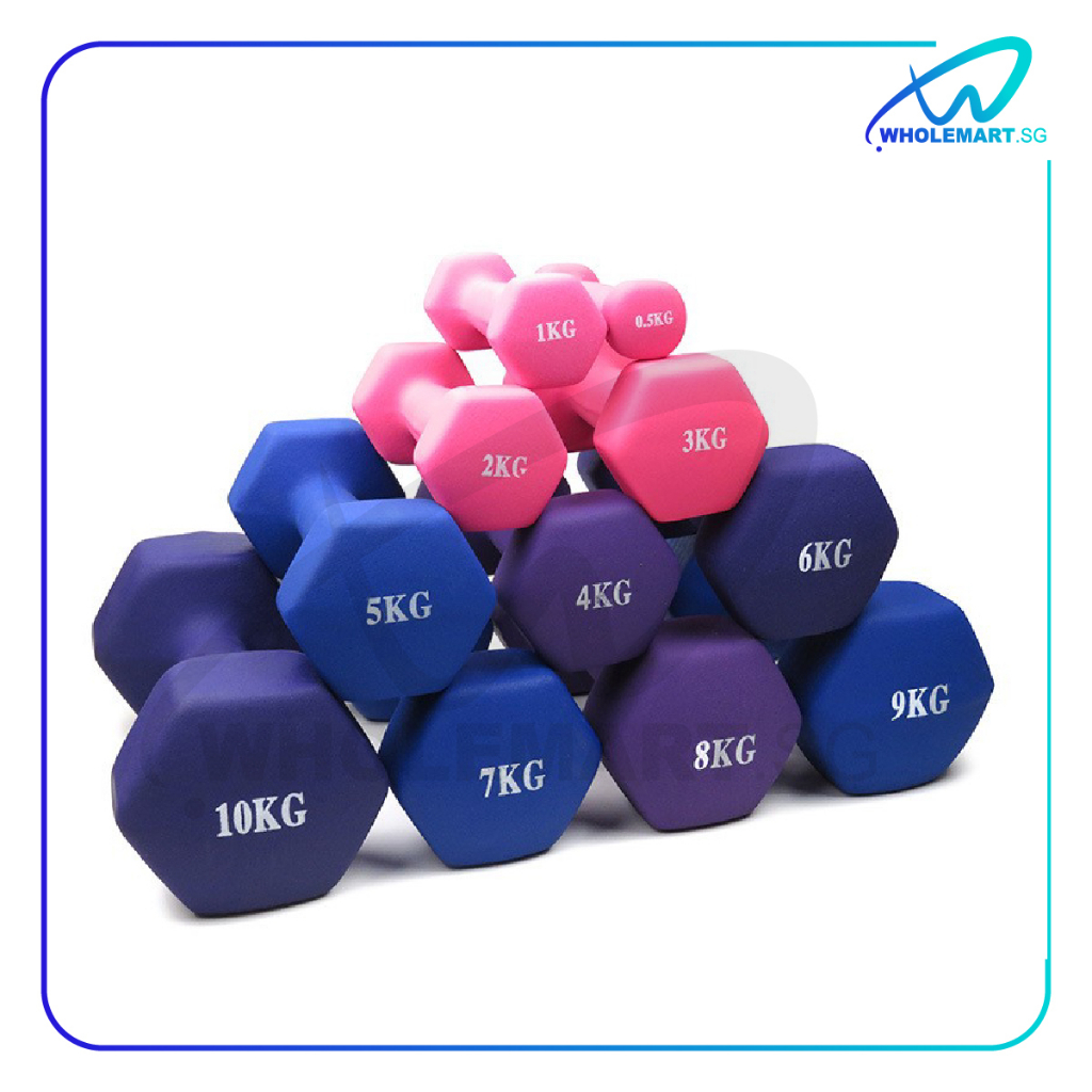 Dumbbell Weight Strength Training Neoprene Dumbbell 0.5Kg 1Kg 2Kg 2.5Kg 3Kg 5Kg Solid Color ...