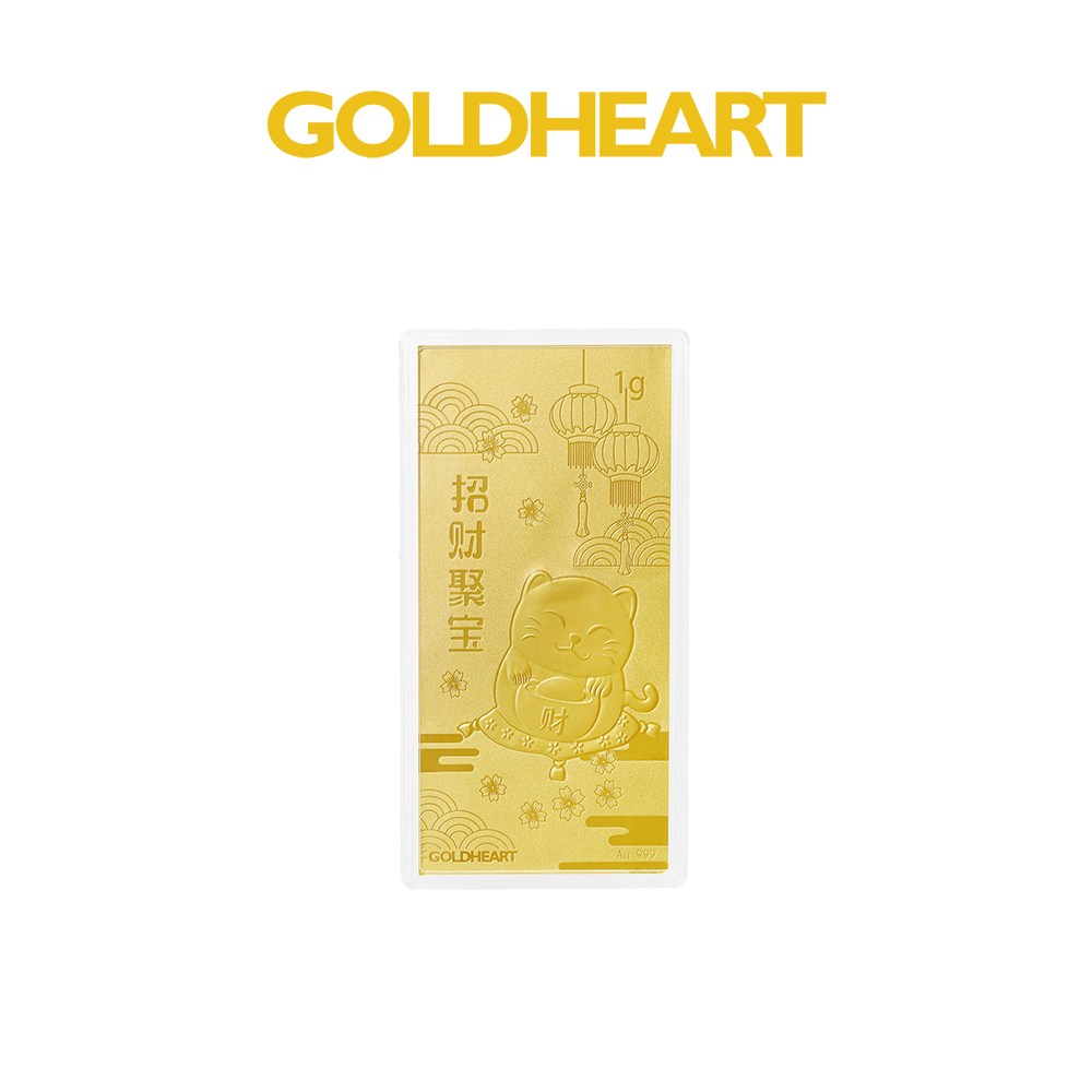Goldheart 999 Gold 1G Wealth & Prosperity Bar | Shopee Singapore