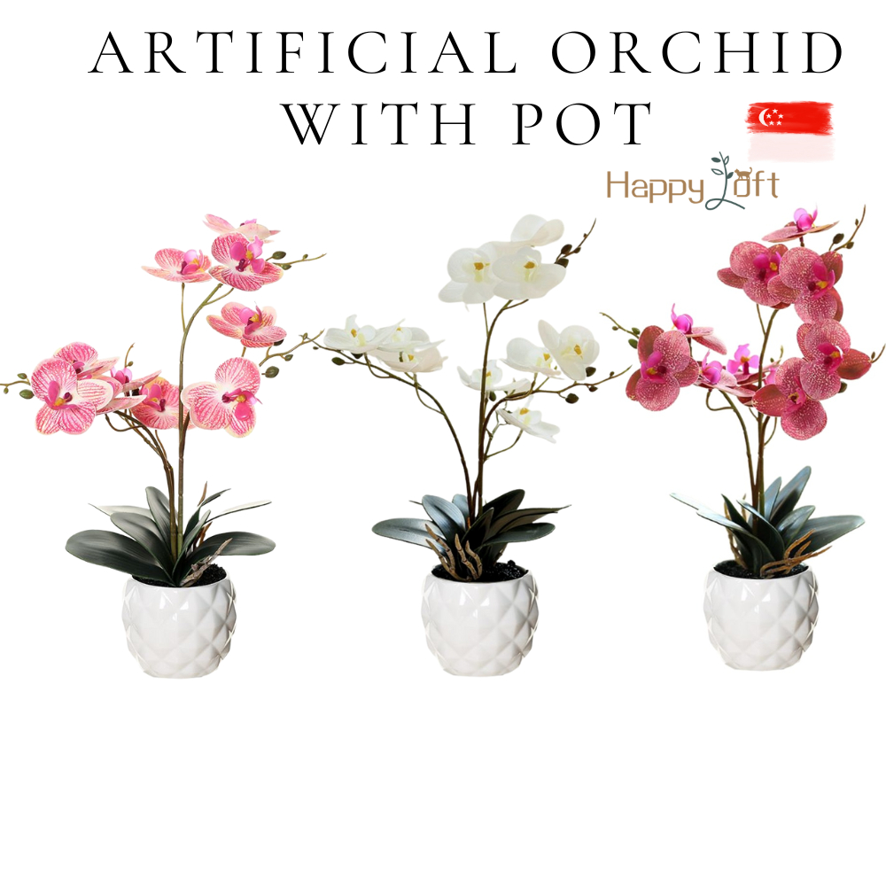 [SG SELLER] Artificial Orchid Miniature Orchid Faux Orchids Small Table ...