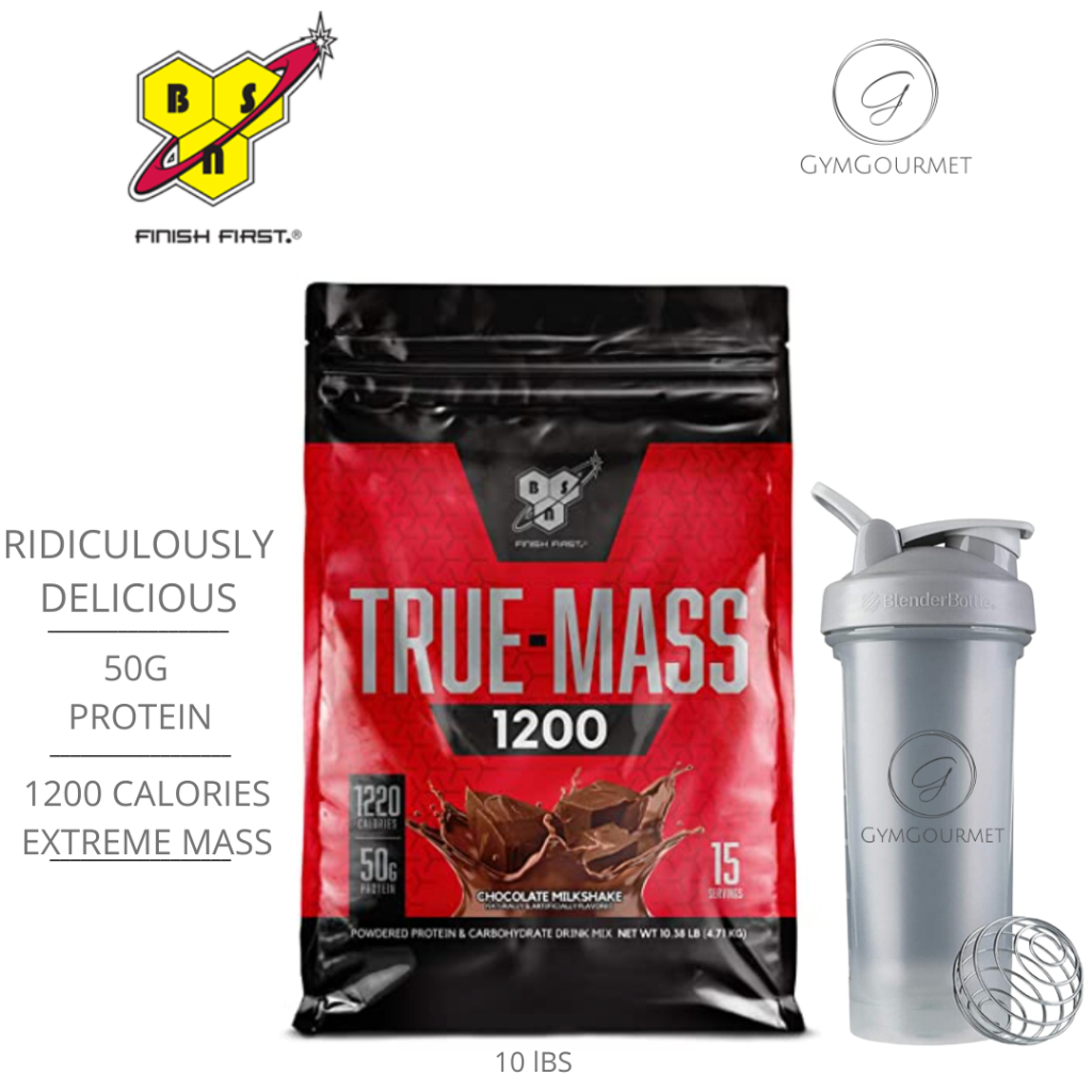 BSN True-Mass Mass Gainer Protein Powder 1200 Calories 50 g Protein ...